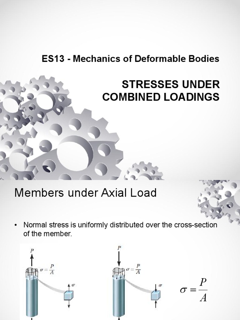 Stresses Under Combined Loadings | PDF | Stress (Mechanics) | Bending