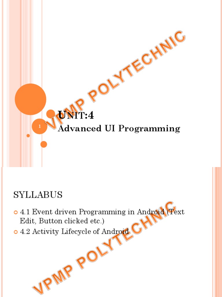 Advanced UI Programming | PDF | Software | Information Technology