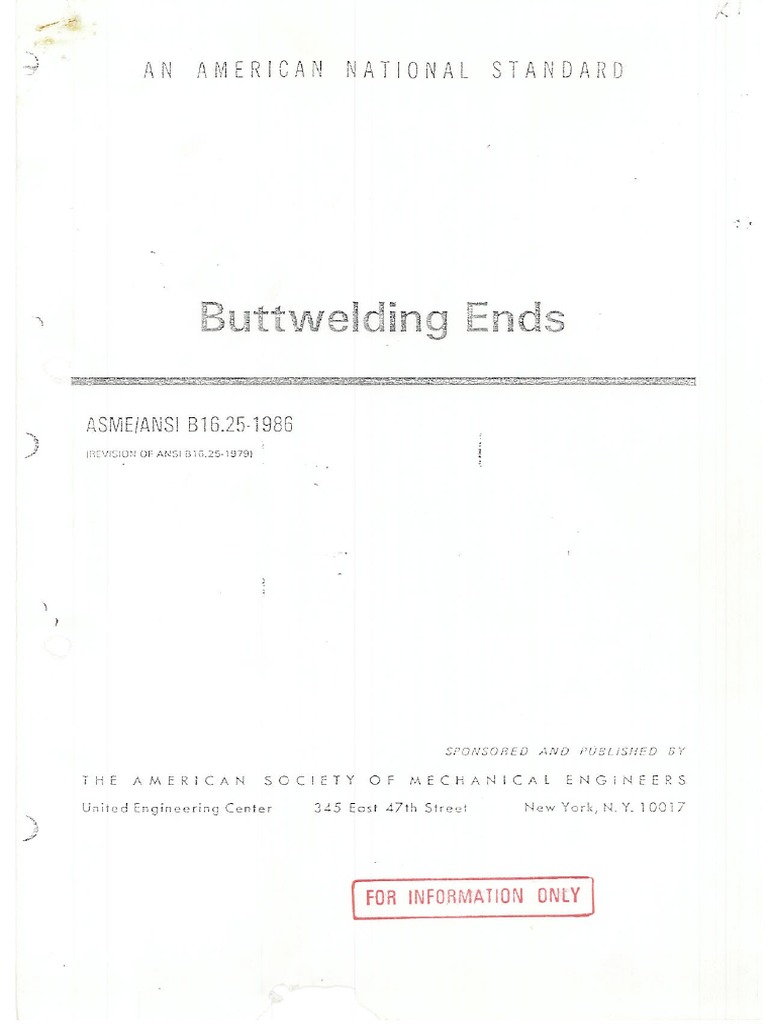 Asme B16.25-1986 | PDF