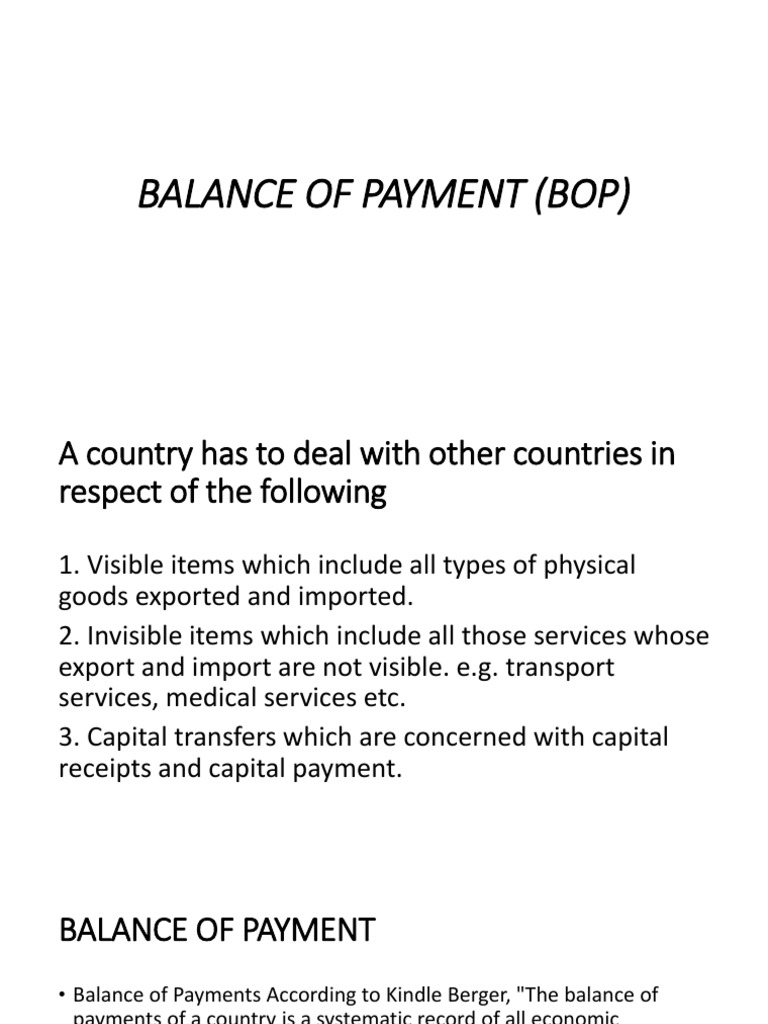 Bop For Students | PDF | Balance Of Payments | Capital Account