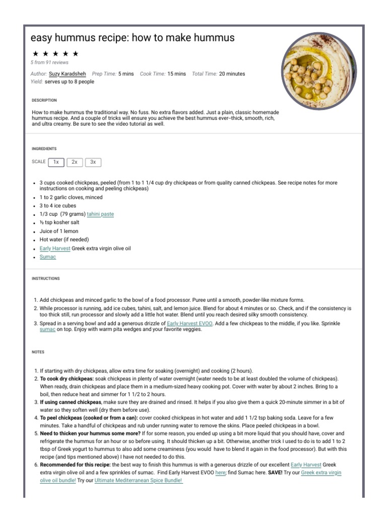 Easy Hummus Recipe (Authentic & Homemade From Scratch) - The ...