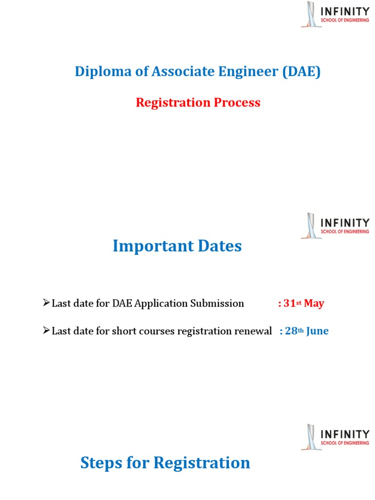 Diploma of Associate Engineer (DAE) : Registration Process | PDF | Technology & Engineering
