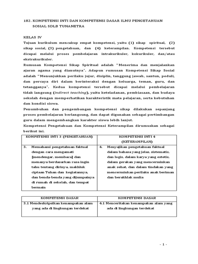 Ki-Kd Ips Tunanetra SDLB | PDF