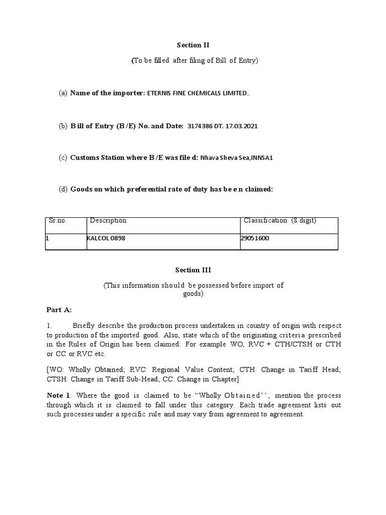 Form I Rules of Origin | PDF | Trade | Economies