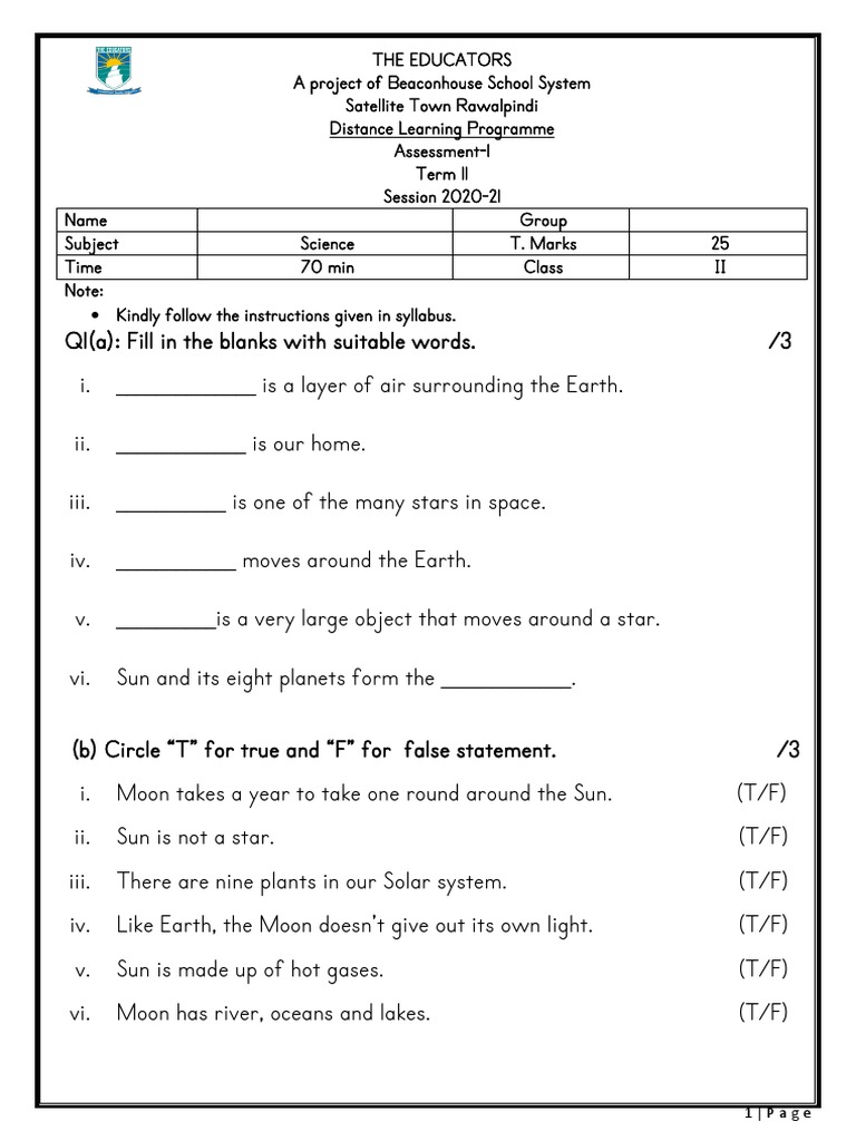 Grade 2 Science | PDF | Planets | Sun