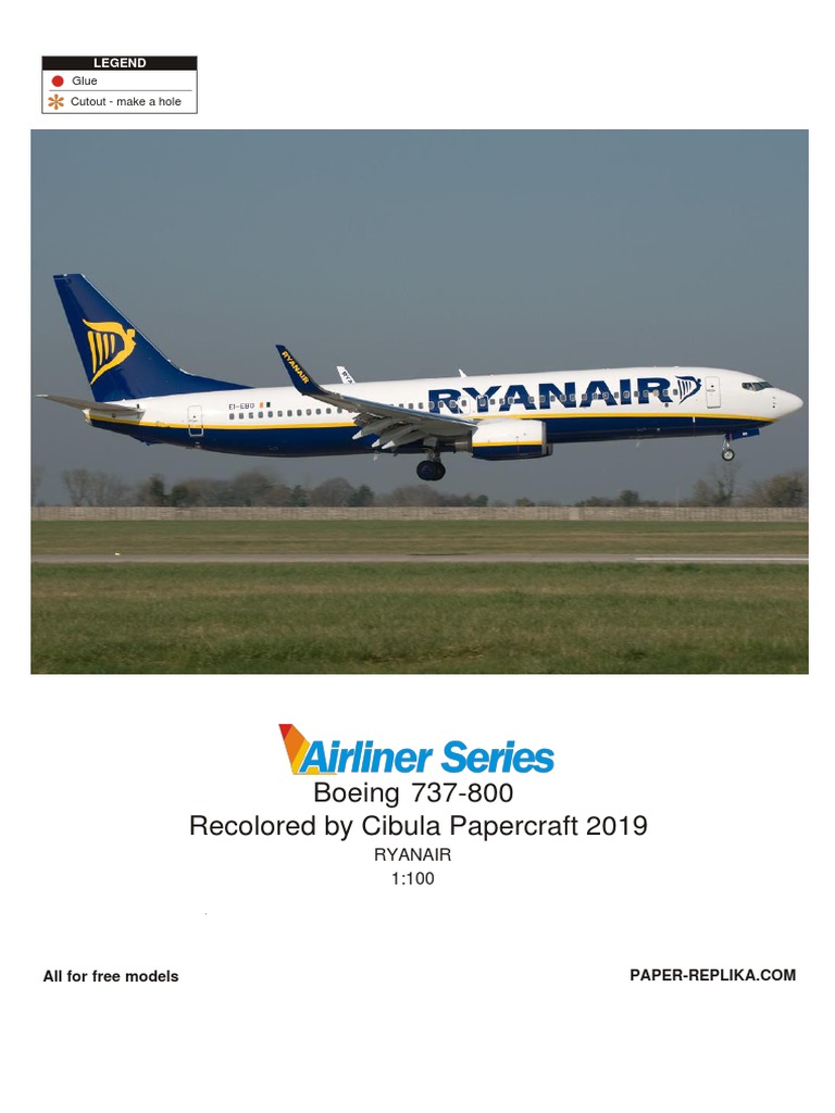 Ryanair Boeing 737-800 Papercraft Model | PDF