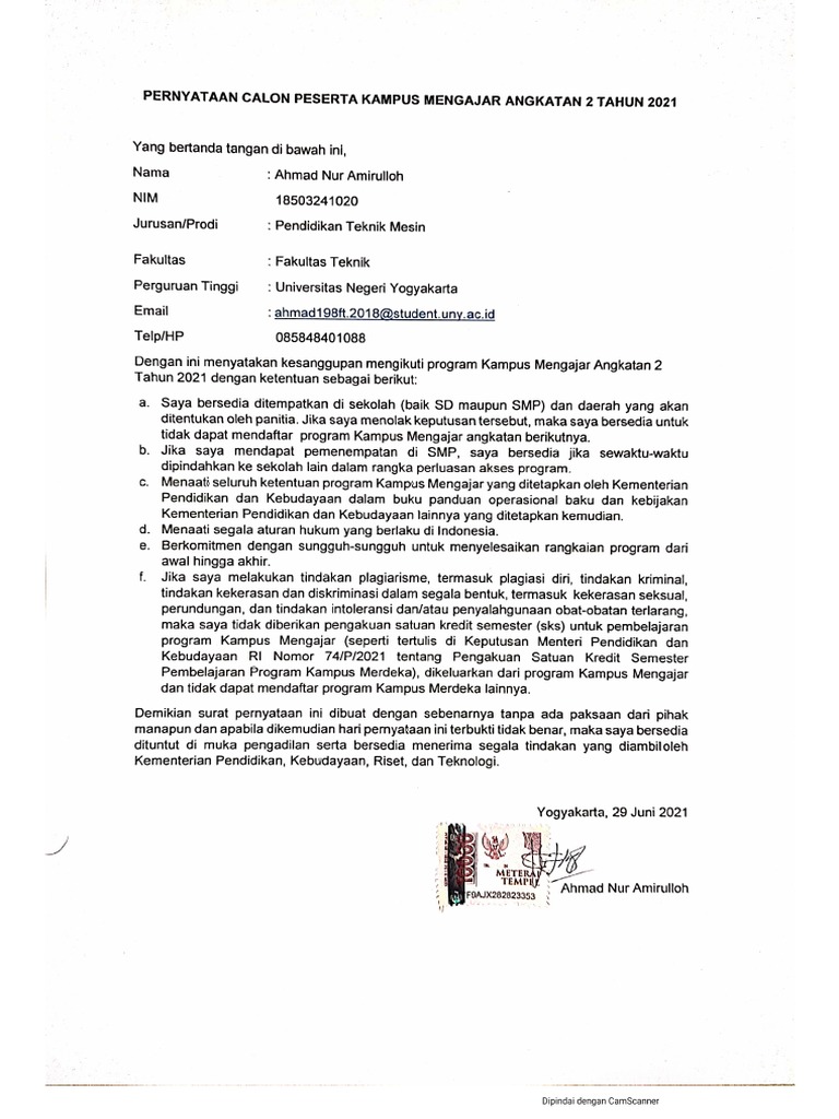 Pernyataan Komitmen | PDF