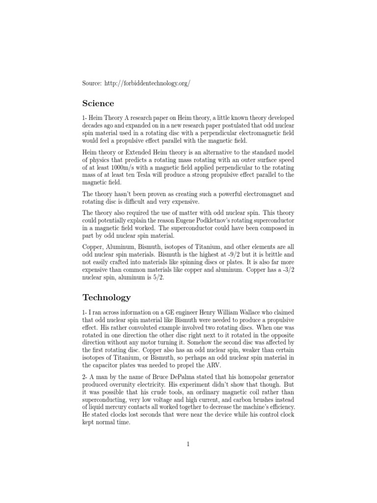 ForbiddenTechnology Notes | PDF | Capacitor | Electric Generator