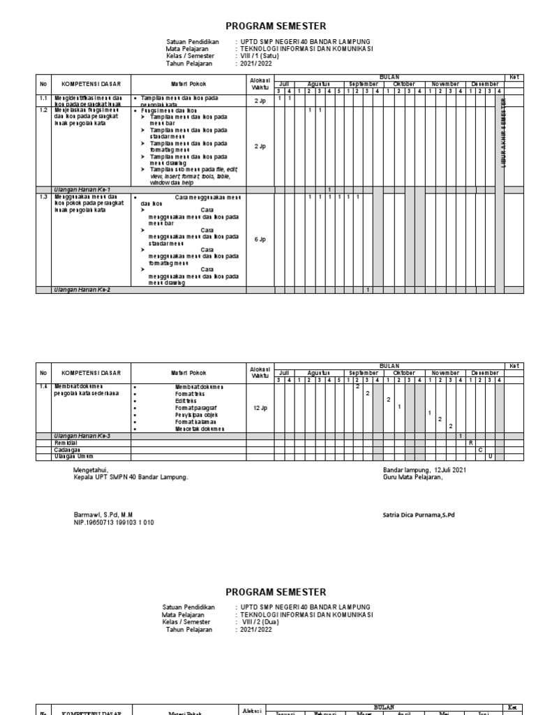 Promes TIK Kelas VIII | PDF
