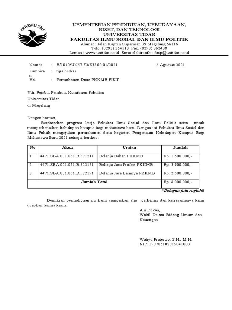 Proposal PKKMB Fakultas 2021 | PDF