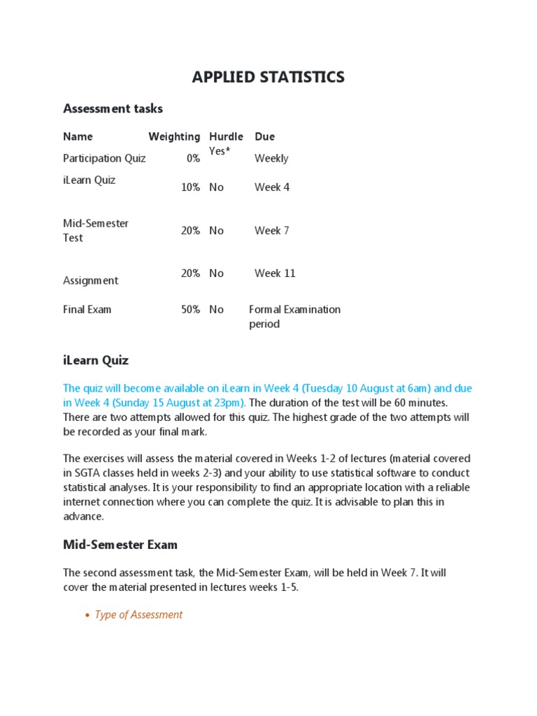 Applied Statistics | PDF | Test (Assessment) | Statistics