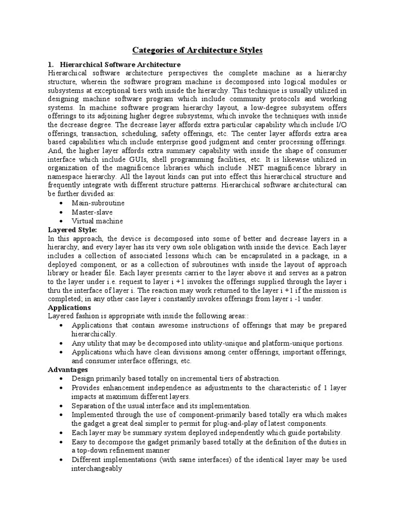 Software Architecture Design | PDF | Client–Server Model | Component Based Software Engineering
