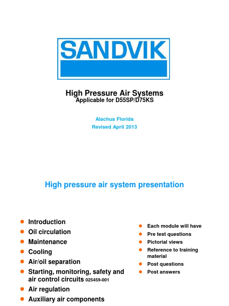 High Pressure Air Systems: Applicable For D55SP/D75KS | PDF | Valve ...