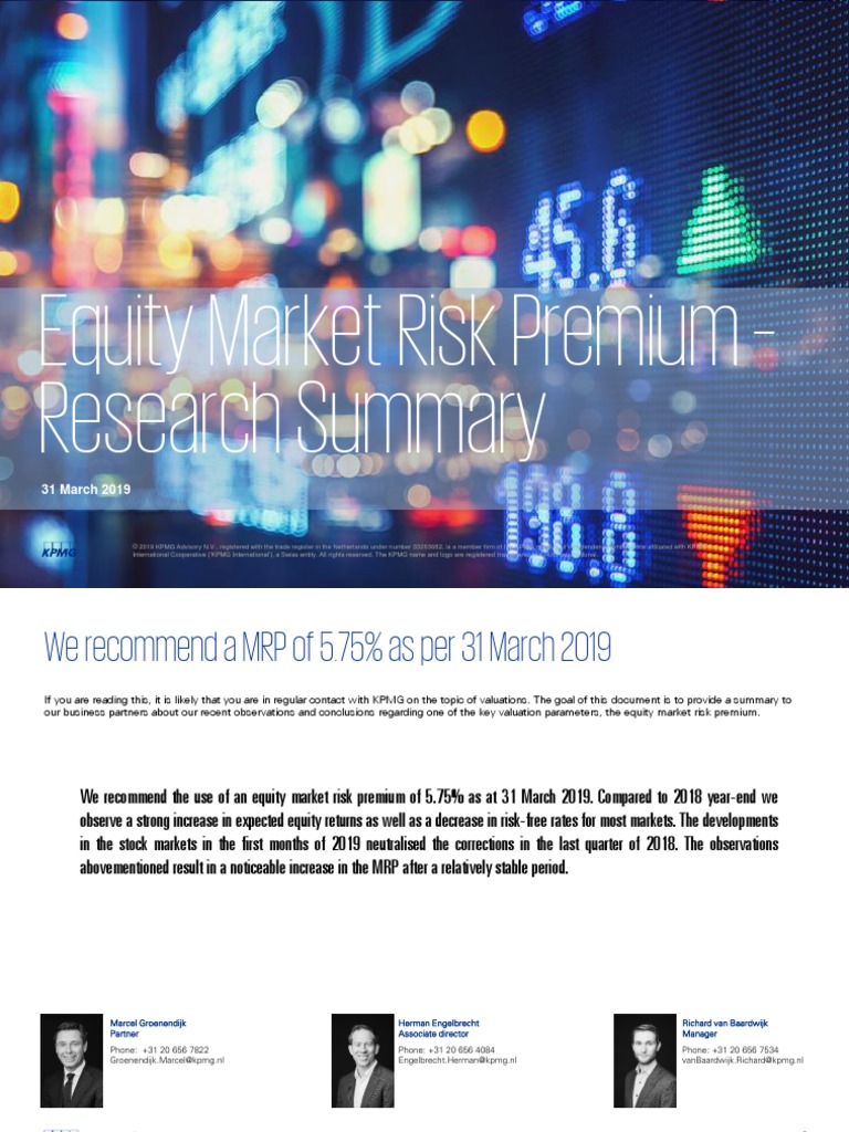 Equity Market Risk Premium Research Summary 31032019 | PDF | Discounted ...