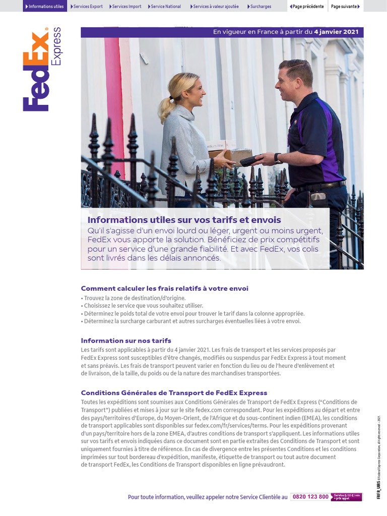 Tarifs d'envoi FedEx au Maroc | PDF | Transport | FedEx