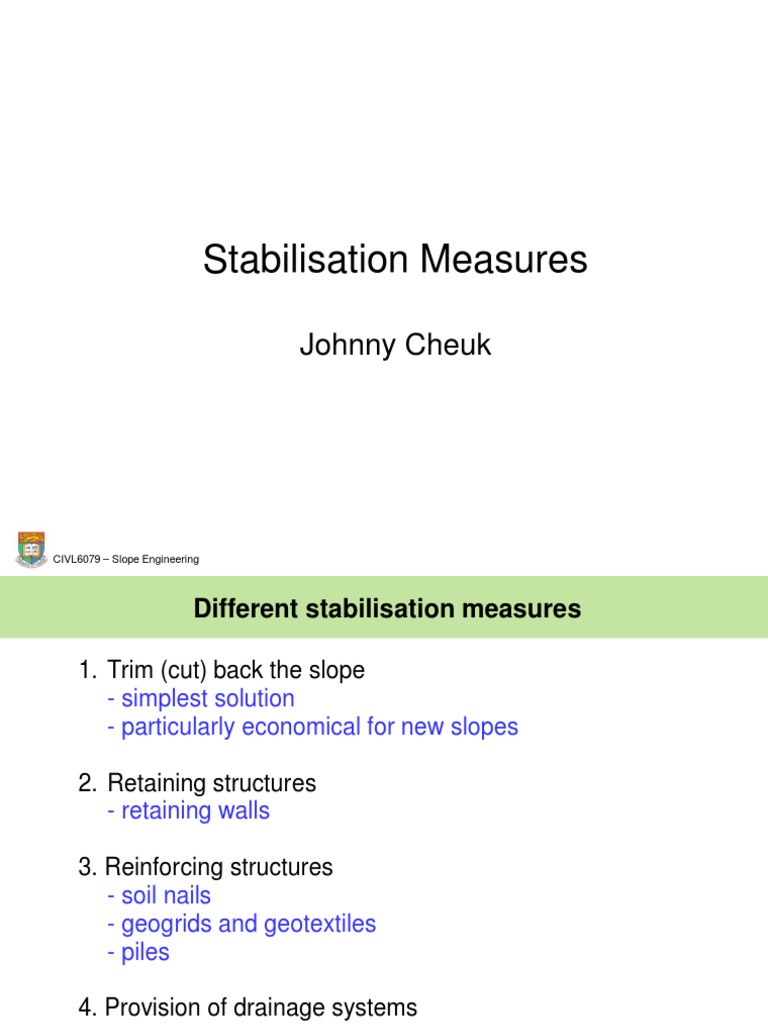 Lecture 5 Stabilisation Measures | Download Free PDF | Mechanics ...