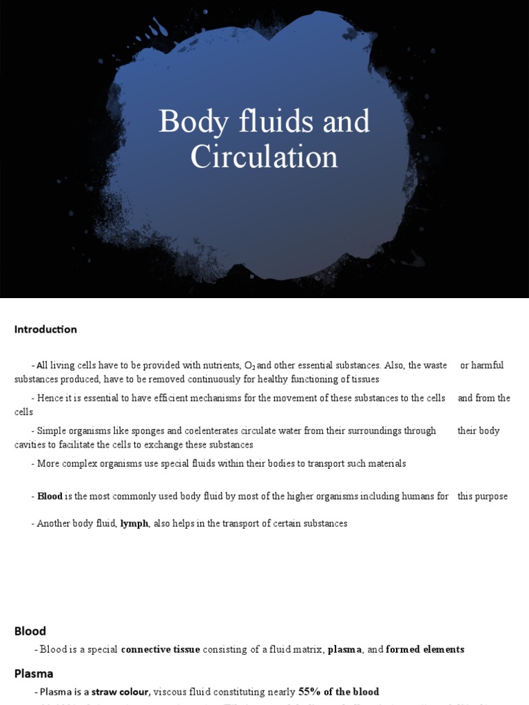 Body Fluids and Circulation Explained | PDF | Heart | Heart Valve