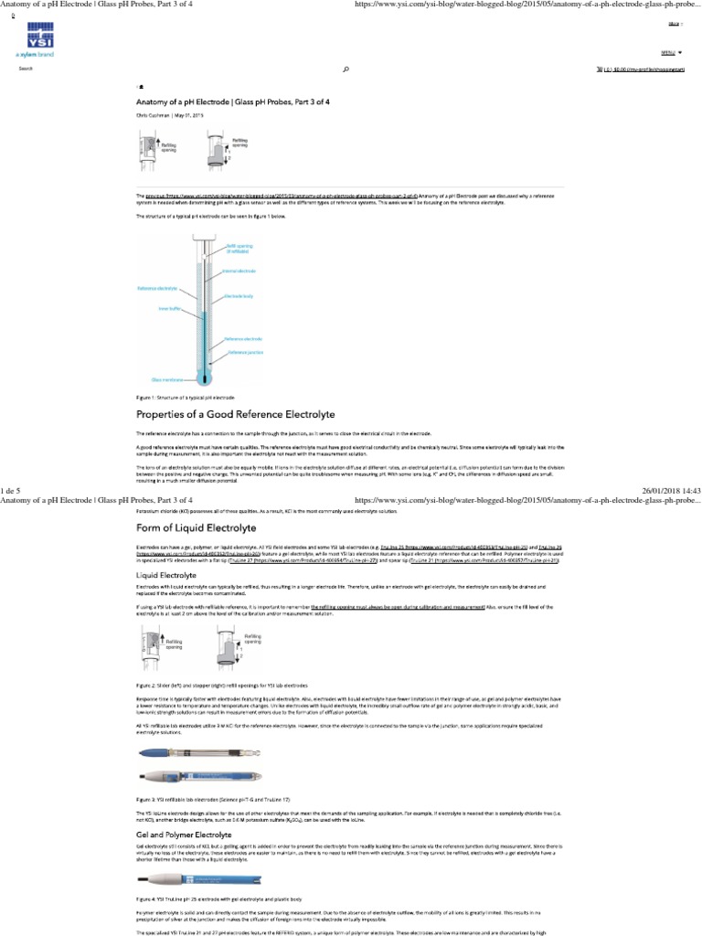 Anatomy of A PH Electrode - Glass PH Probes, Part 3 of 4 | PDF