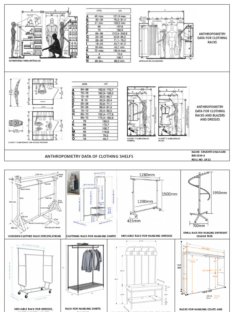Anthropometry Data For Clothing Racks | PDF | Clothing | Consumer Goods