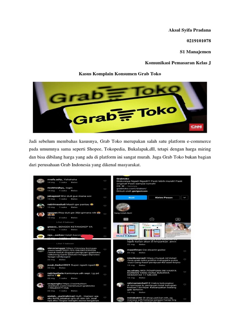 Kasus Komplain Konsumen Grab Toko | PDF