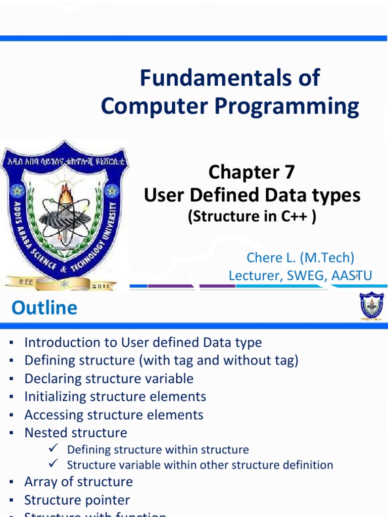 Chapter 7 Part I User Defined Datatypes Pdf Pointer Computer Programming Array Data Type 