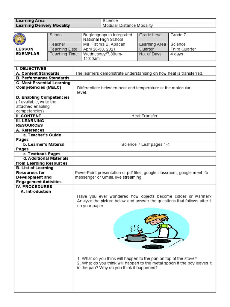 Science Le - Thirdquarter - Heattransfer | PDF | Heat | Heat Transfer