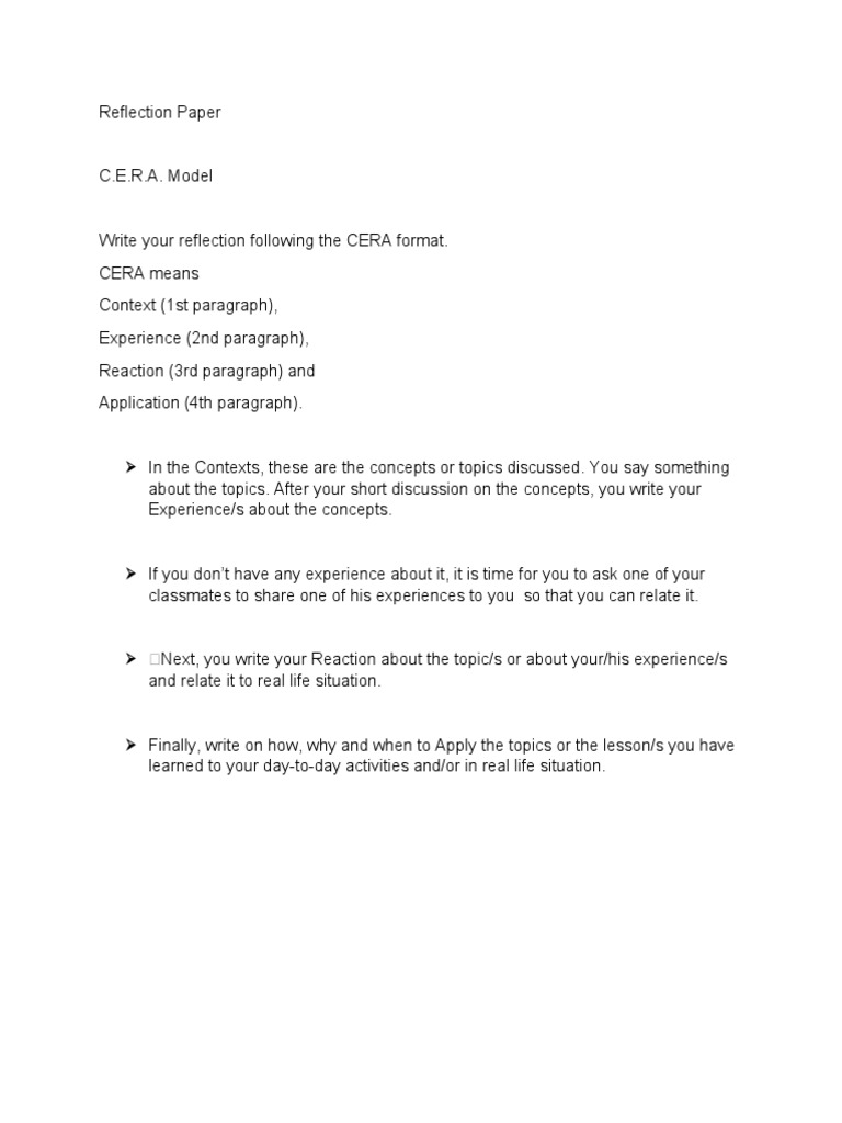 Reflection Format | PDF