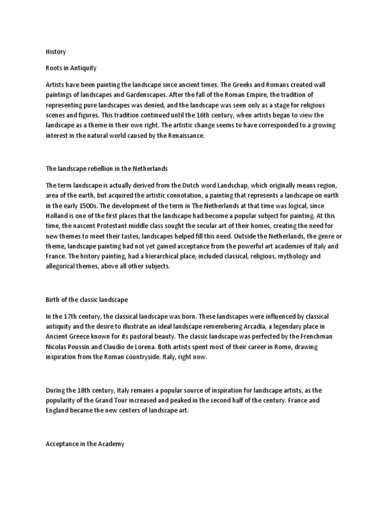 History of Landscape Painting | PDF | Landscape | Landscape Painting