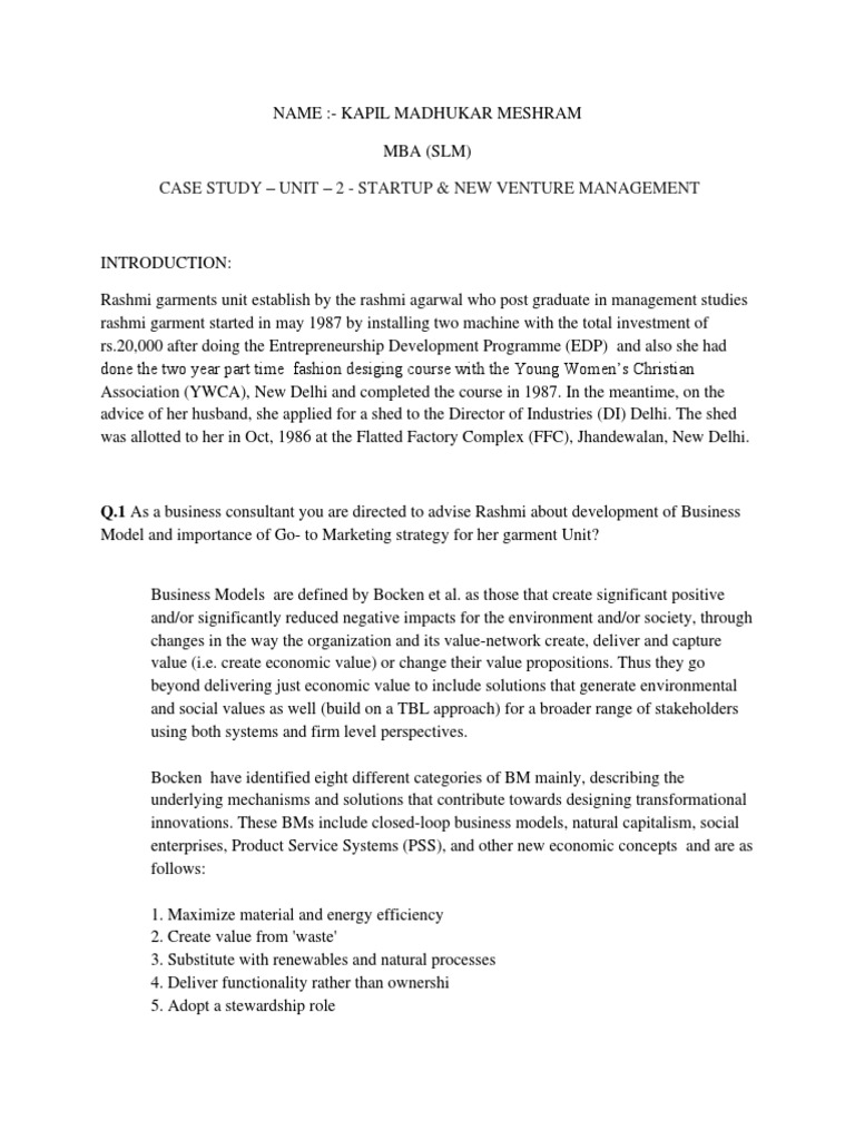 Kapil Meshram MBA (SLM) Case Study PDF | PDF | Marketing | Marketing ...