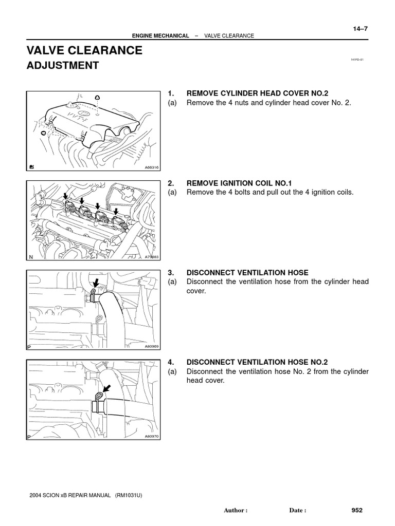 Valve Clearance: Adjustment | PDF | Vehicles | Internal Combustion Engine