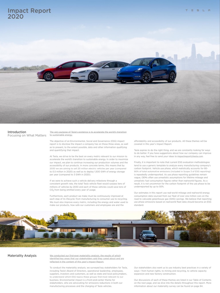 2020 Tesla Impact Report | PDF
