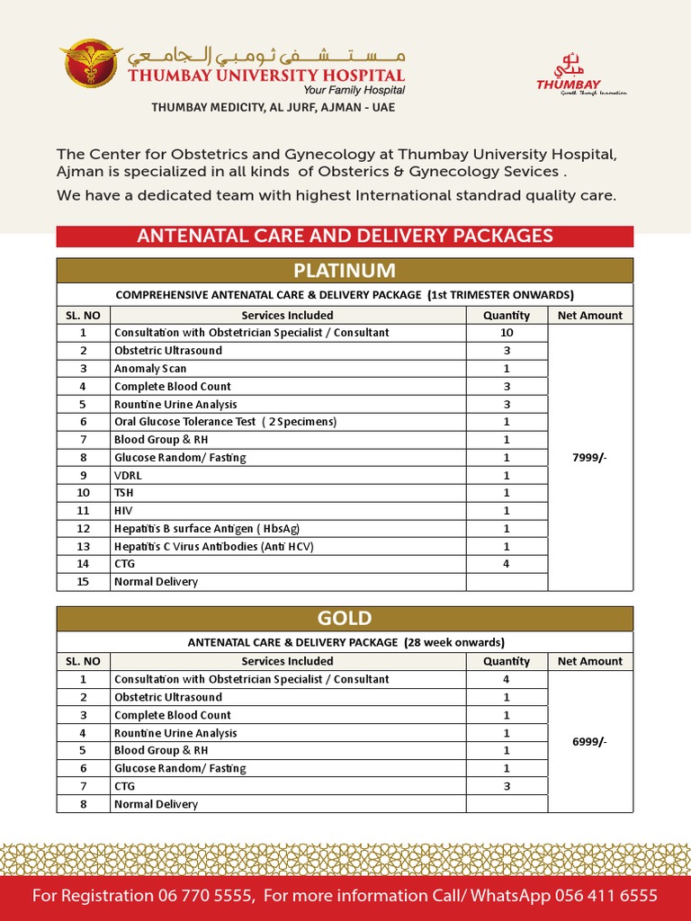 Platinum: Antenatal Care and Delivery Packages | PDF | Obstetrics ...