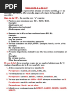 Reglas de ortografía: uso de B y V | PDF