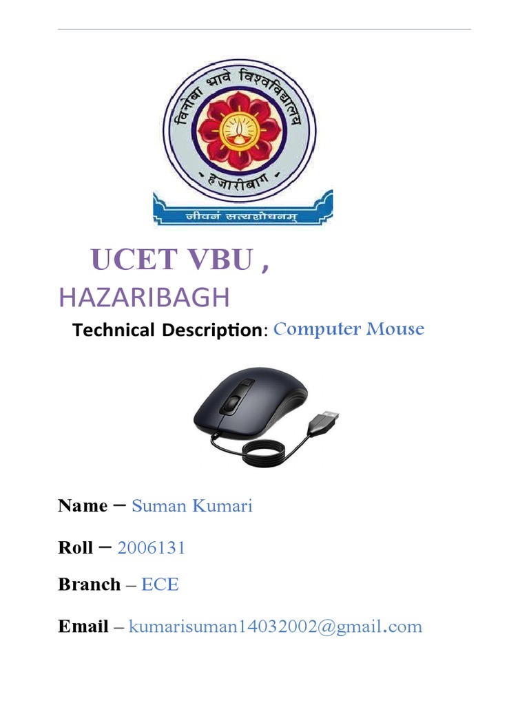 Ucet Vbu ,: Hazaribagh | PDF | Computer Science | Input/Output
