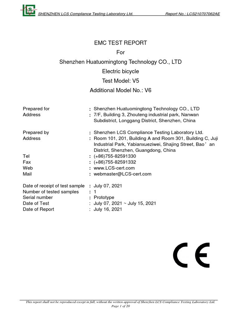 EN15194 V5 LCS210707062AE Report | PDF | Antenna (Radio) | Electronics