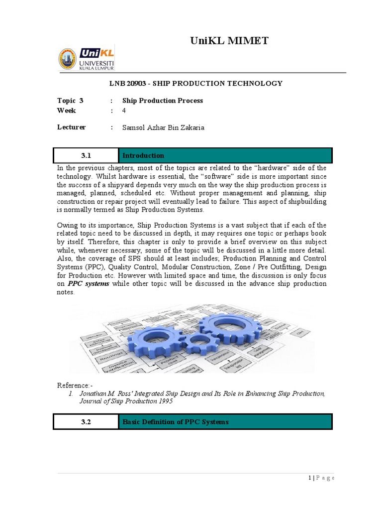 Topic - 3 Production Planning & Control Systems | PDF