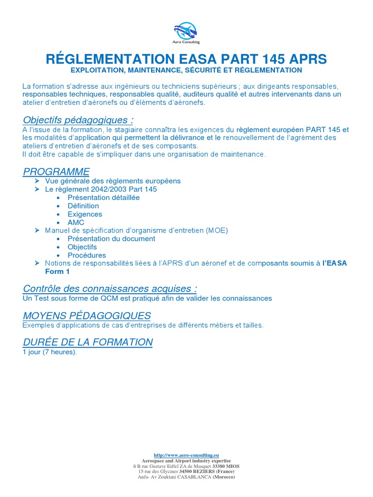 Part 145 Training | PDF | Technologie et ingénierie