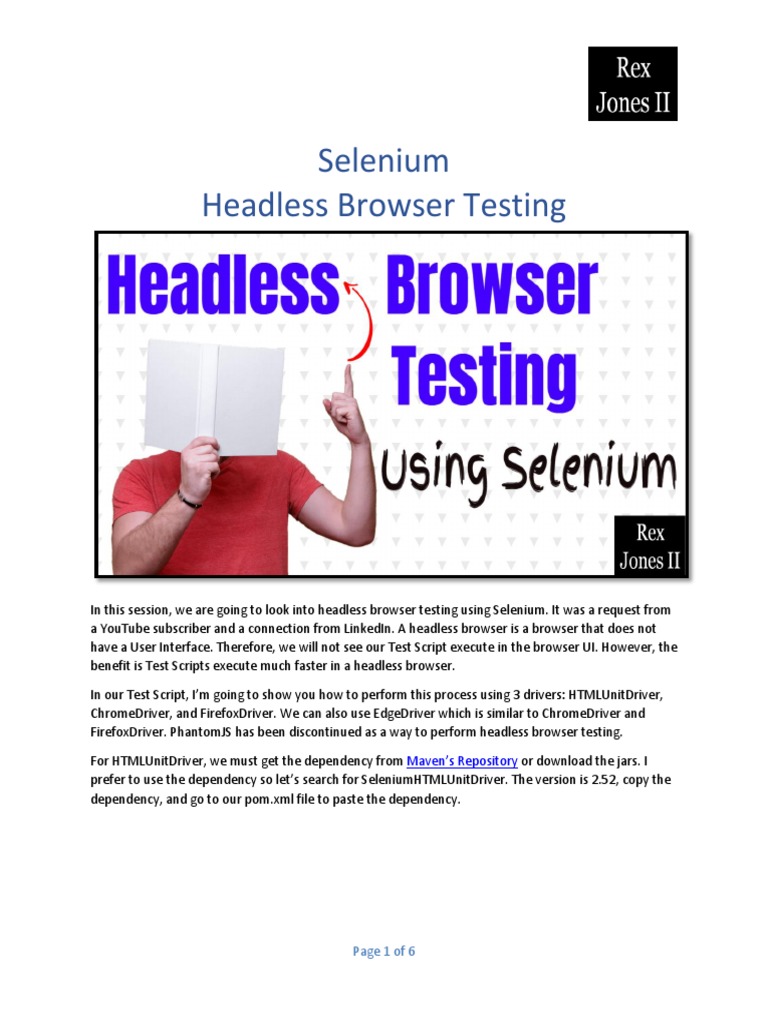 Selenium Headless Browser | PDF | Selenium (Software) | Software Development