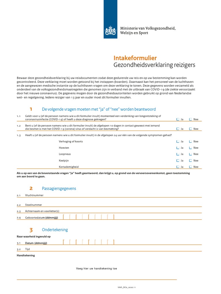 Formulier Gezondheidsverklaring 20210716 | PDF