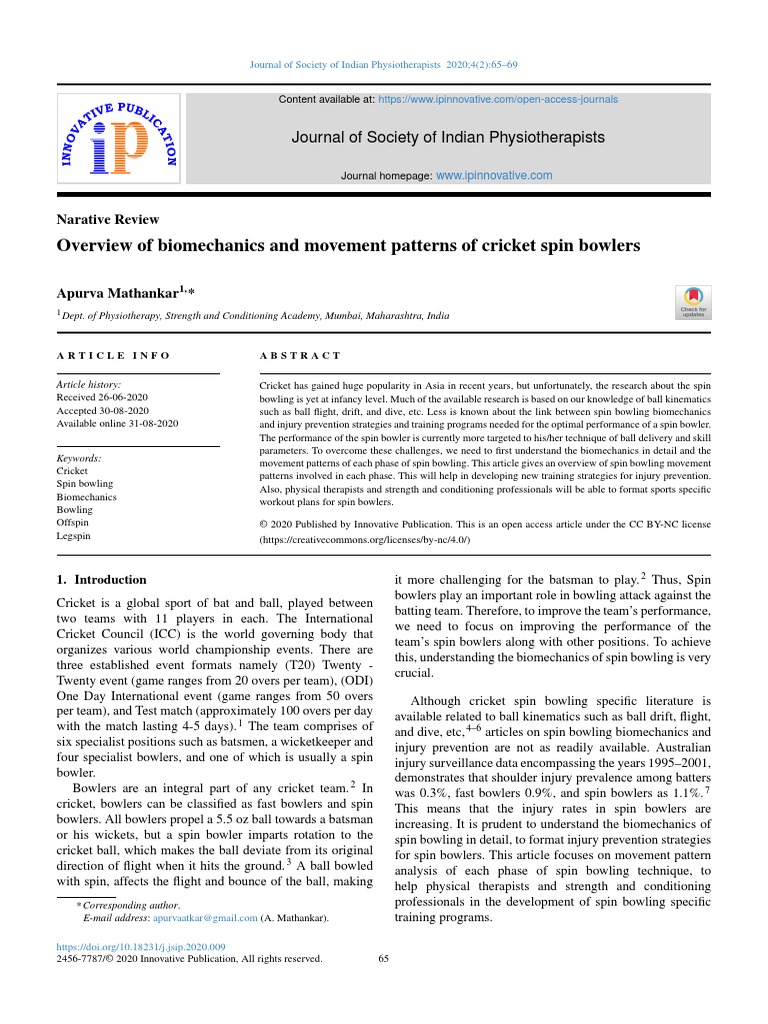Overview of Biomechanics and Movement Patterns of | PDF | Bowling ...
