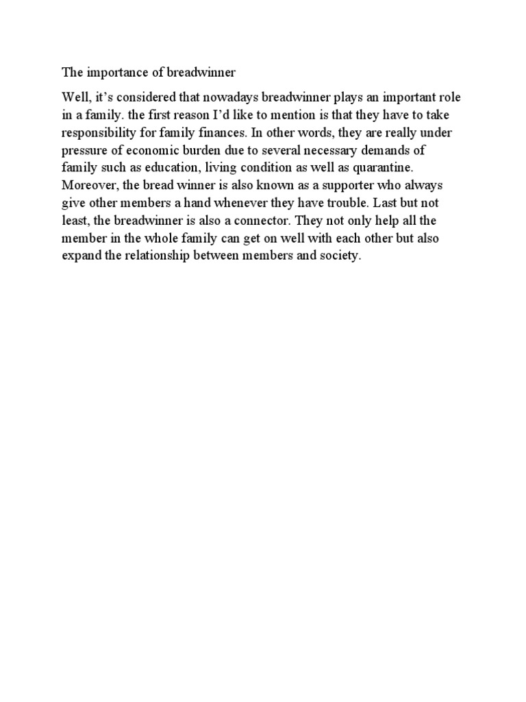 Breadwinner | PDF | Wellness