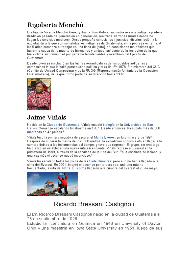 Rigoberta Menchú y la lucha indígena | PDF | Homo | Guatemala