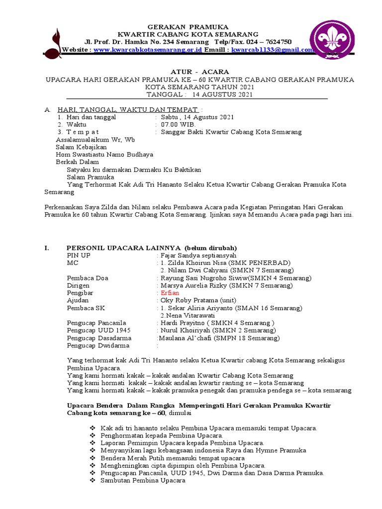 ATUR ACARA MC HArpram | PDF