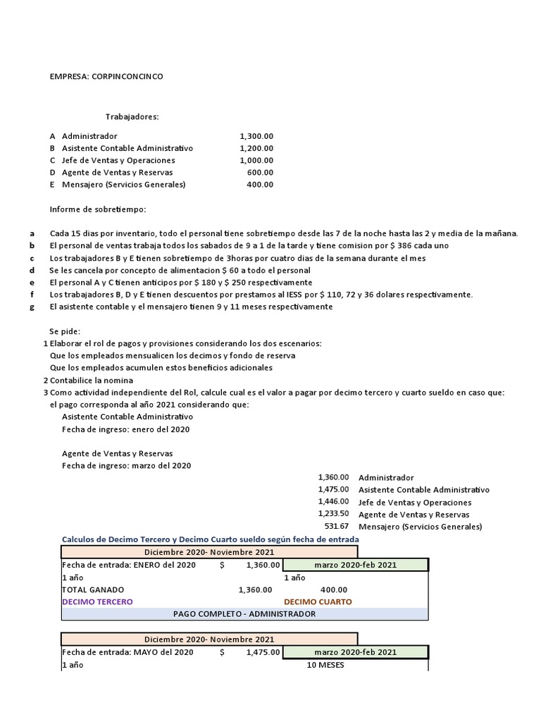 Formatos Rol | PDF | Salario | Gobierno