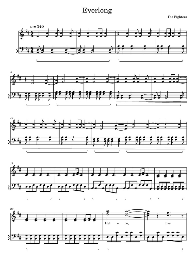 Everlong Piano | PDF | Grunge | Works