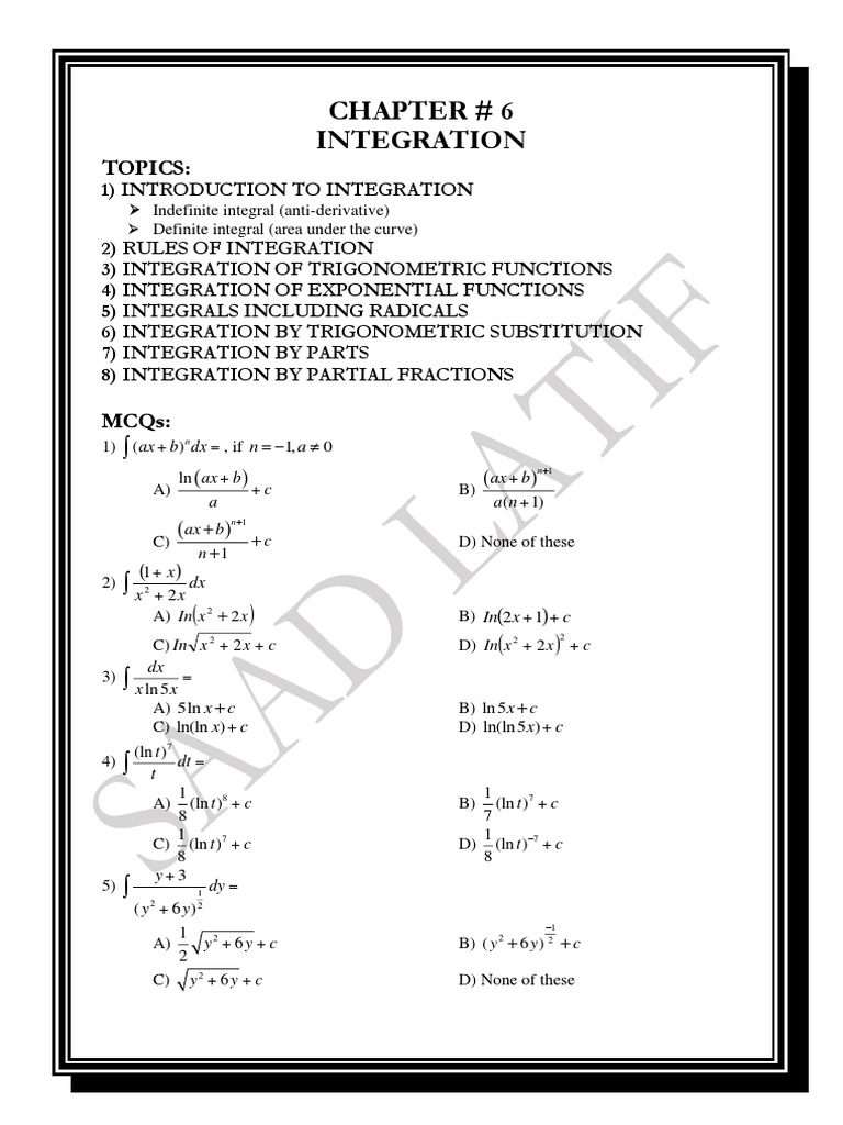 Chapter # 6 Integration | PDF | Integral | Operator Theory