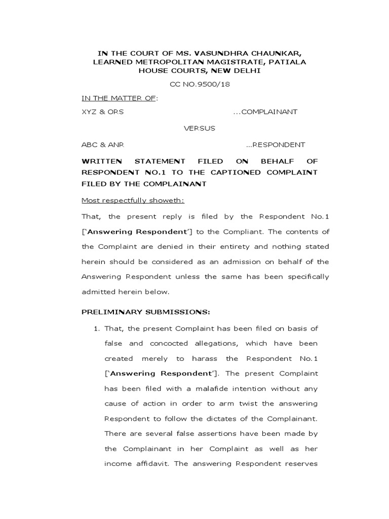 Reply To Domestic Violence Complaint | PDF | Complaint | Banks