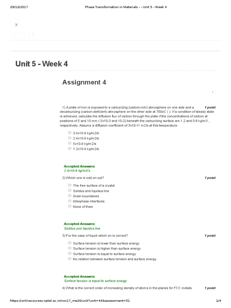Unit 5 - Week 4: Assignment 4 | PDF | Dislocation | Applied And ...