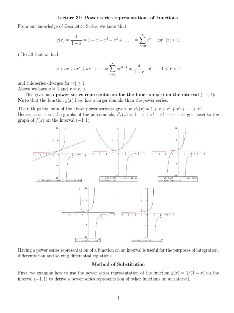 Representing Functions As Power Series | PDF | Power Series | Function (Mathematics)