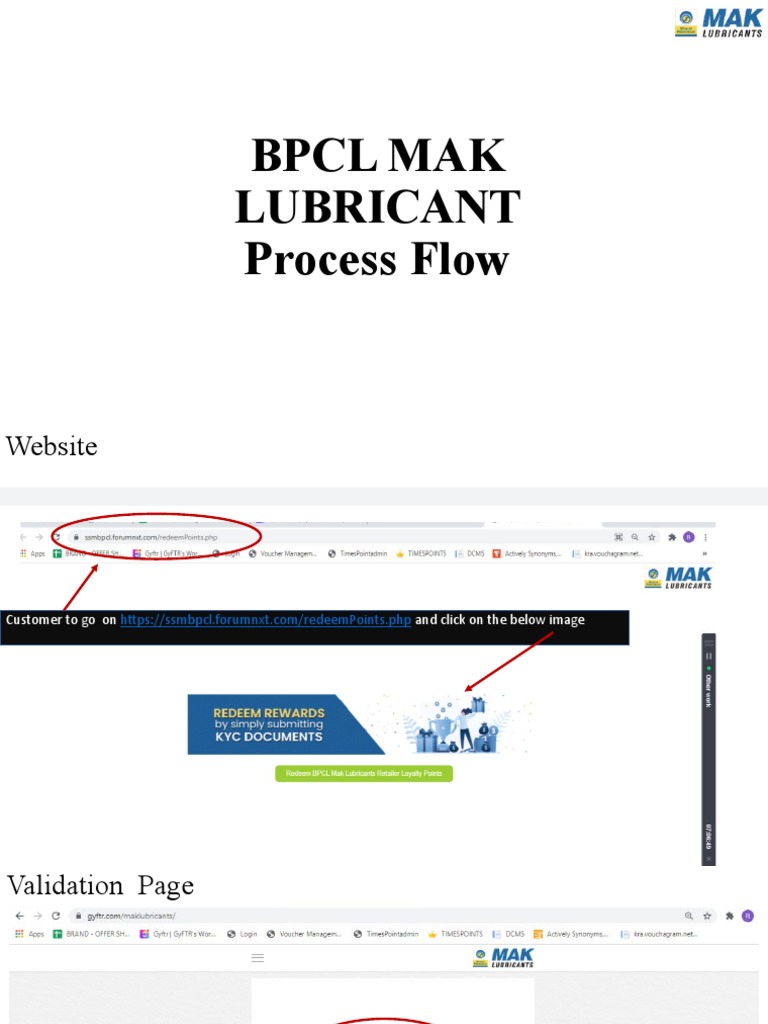 BPCL MAK LUBRICANT-Registeration and Redemption Process Flow | PDF ...